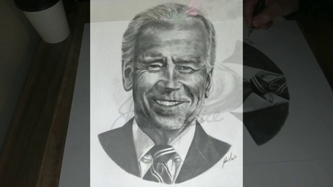 Joe Biden time lapse drawing - YouTube