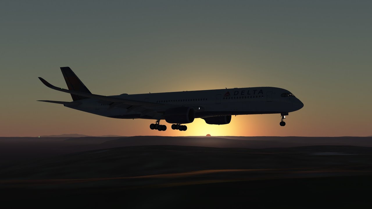 Night time landing at Seattle Tacoma. Airbus A350-900 Infinite flight ...