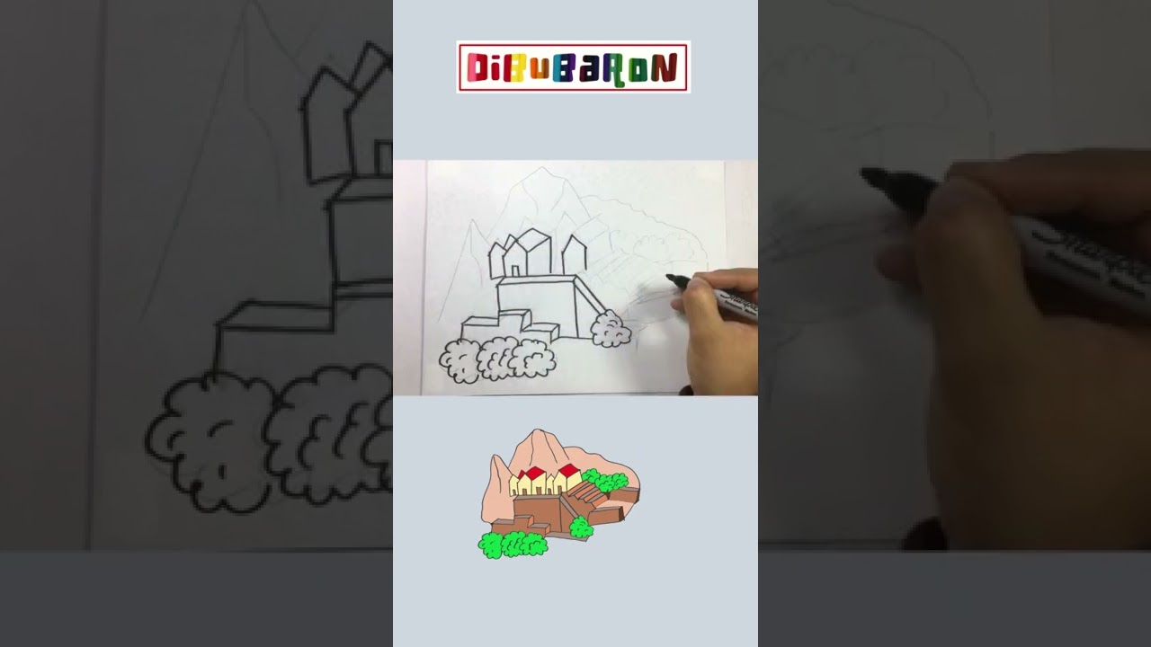Dibujando a machu pichu | Dibujos faciles - YouTube