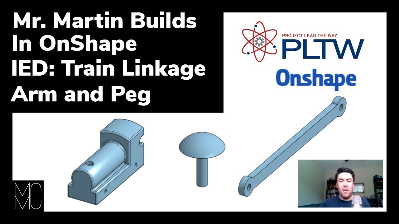 Mr. Martin Builds in OnShape: Train Linkage Arm and Peg - YouTube