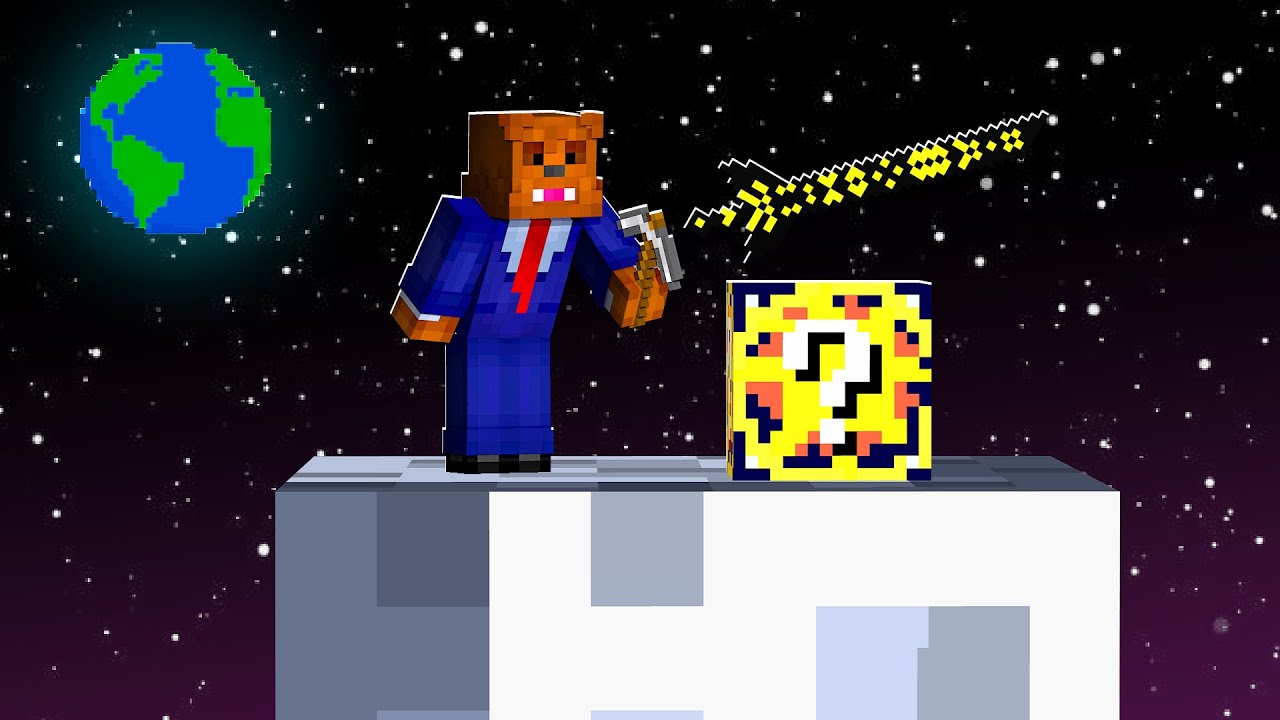 Getting INSANE Luck In Minecraft Lucky Block Space Battle - YouTube