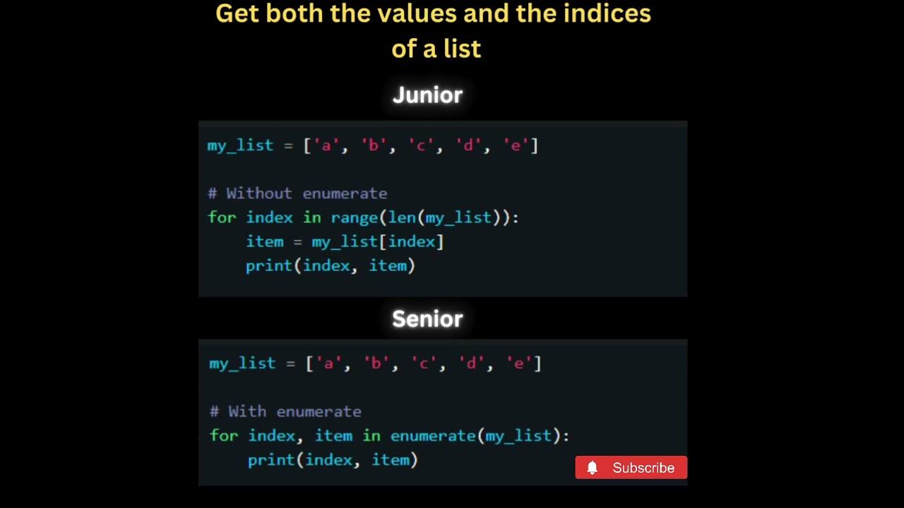 Learn Enumerate To Be A Pro In Pythonpythoncodingprogrammingshortsytshorts Youtube