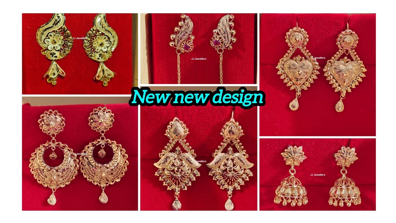 Latest new gold jewellery design for women | stud earrings | hoop ...