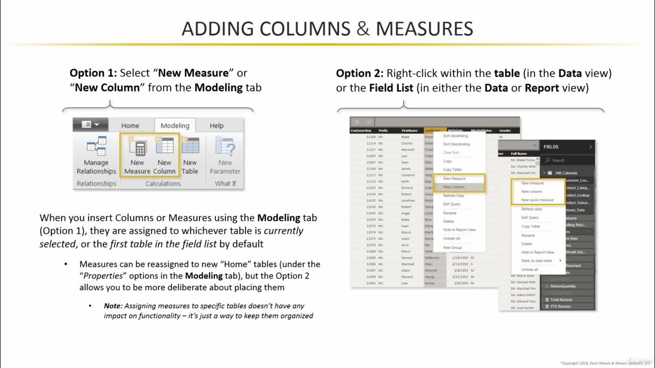 Adding Columns & DAX Measures in Power BI Desktop | Microsoft Power BI ...