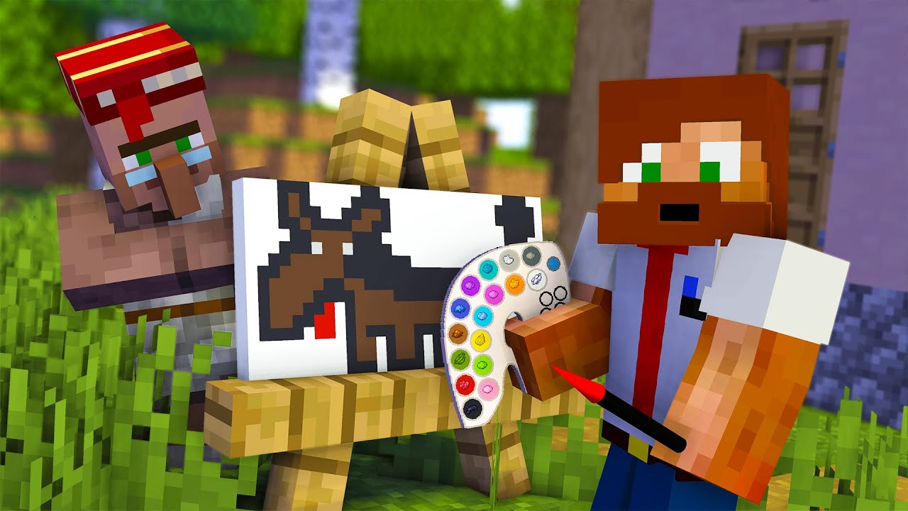 Jag målade tavlor till villagers i Minecraft! - YouTube