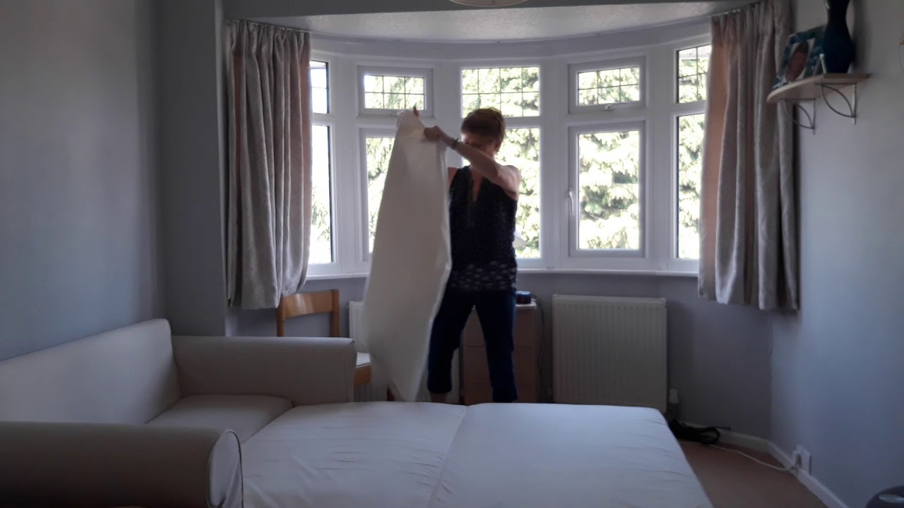 Setting up an Ikea Backabro sofa bed - YouTube