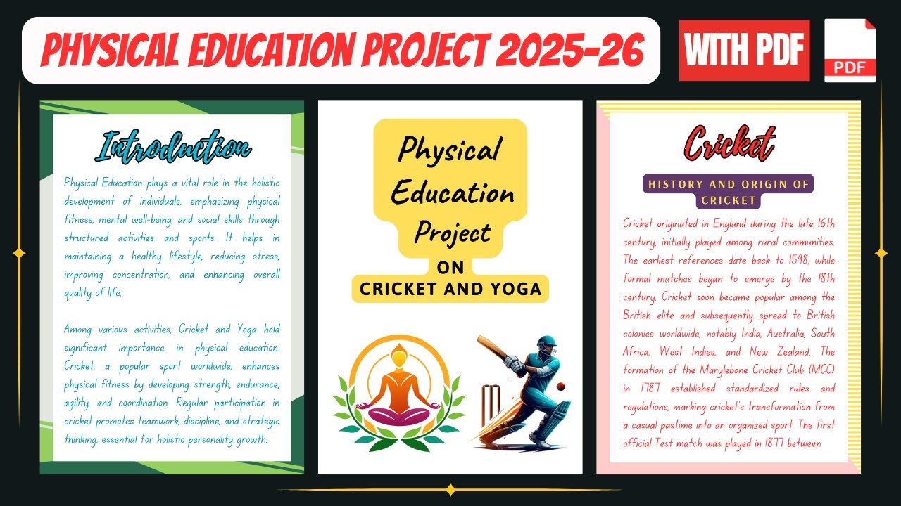 Physical Education Project On Cricket and Yoga For Class 12 CBSE 2025 ...