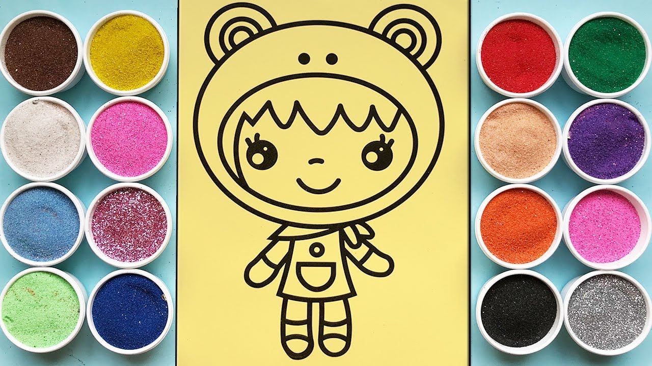 Cotton doll sand painting toys / Coloring doll so cute / Toys/ sand art ...