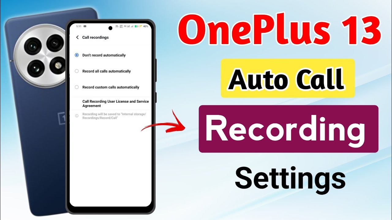 oneplus 13 me auto call recording kaise kare !! oneplus 13 5g auto call ...