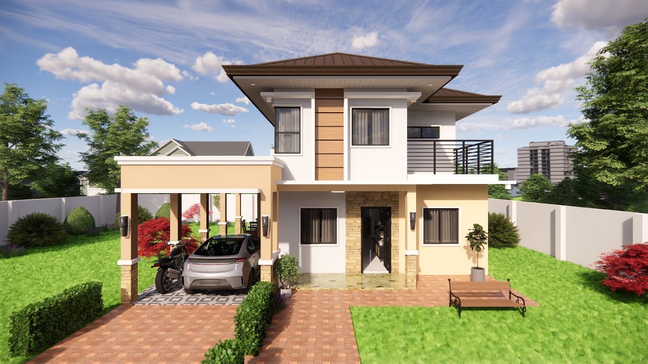 02-SIMPLE TWO STOREY RESIDENTIAL HOUSE DESIGN / 4 - BEDROOM / 155 SQ.M ...