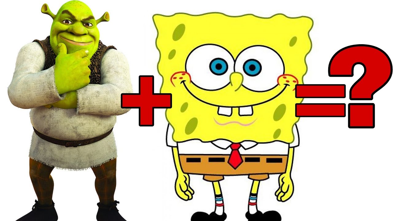 Funny Drawing, how to draw fusion SpongeBob + Shrek, art for kids - YouTube