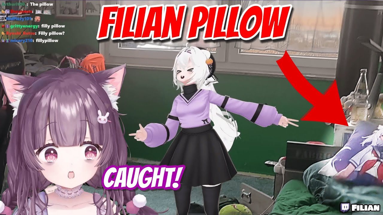 Filian found her Pillow inside a viewer's room - YouTube