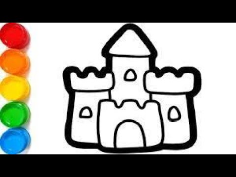 How to draw sand castle easy for children - YouTube