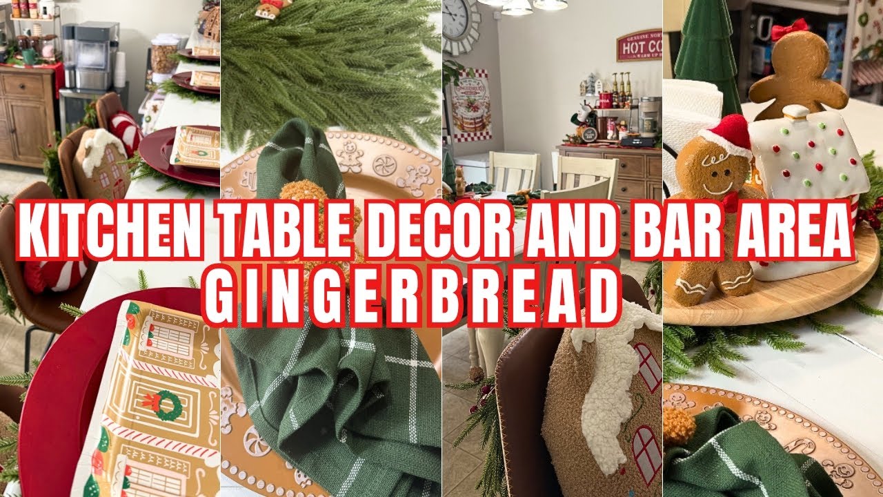 GINGERBREAD KITCHEN TABLE & BAR COUNTER DECOR - KID FRIENDLY, EVERYDAY ...
