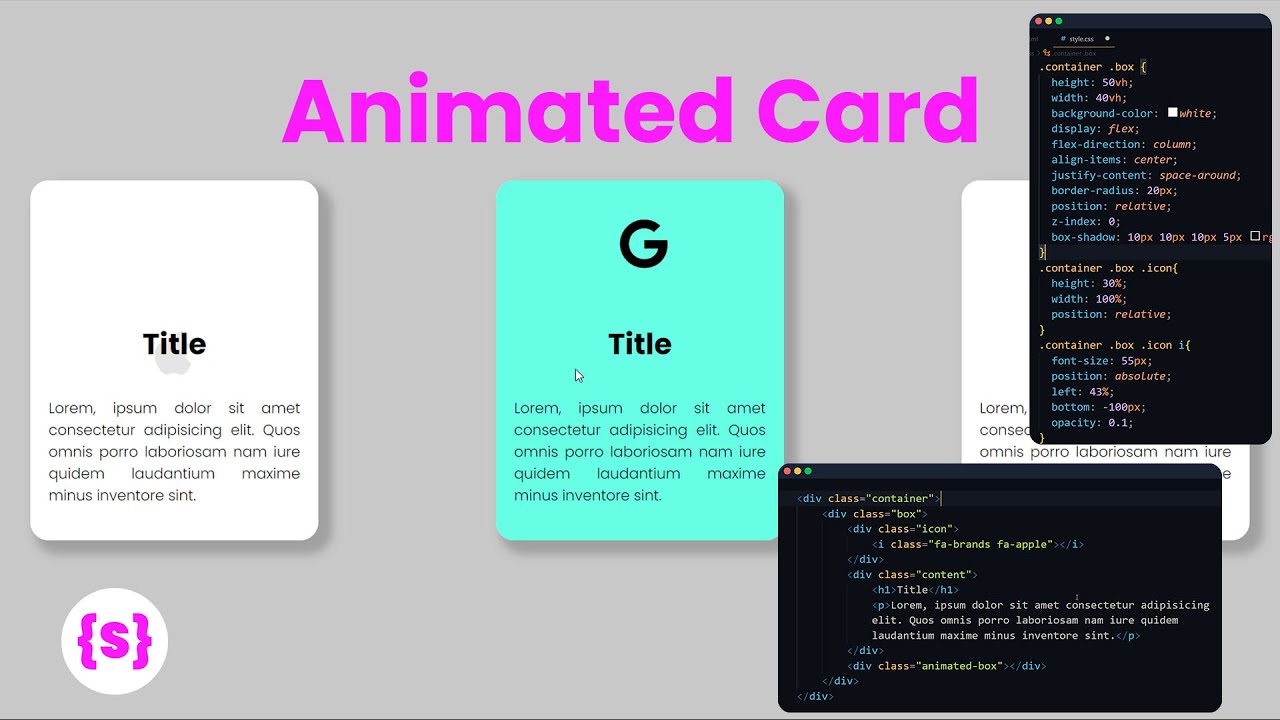 Animated Card using HTML and CSS - YouTube