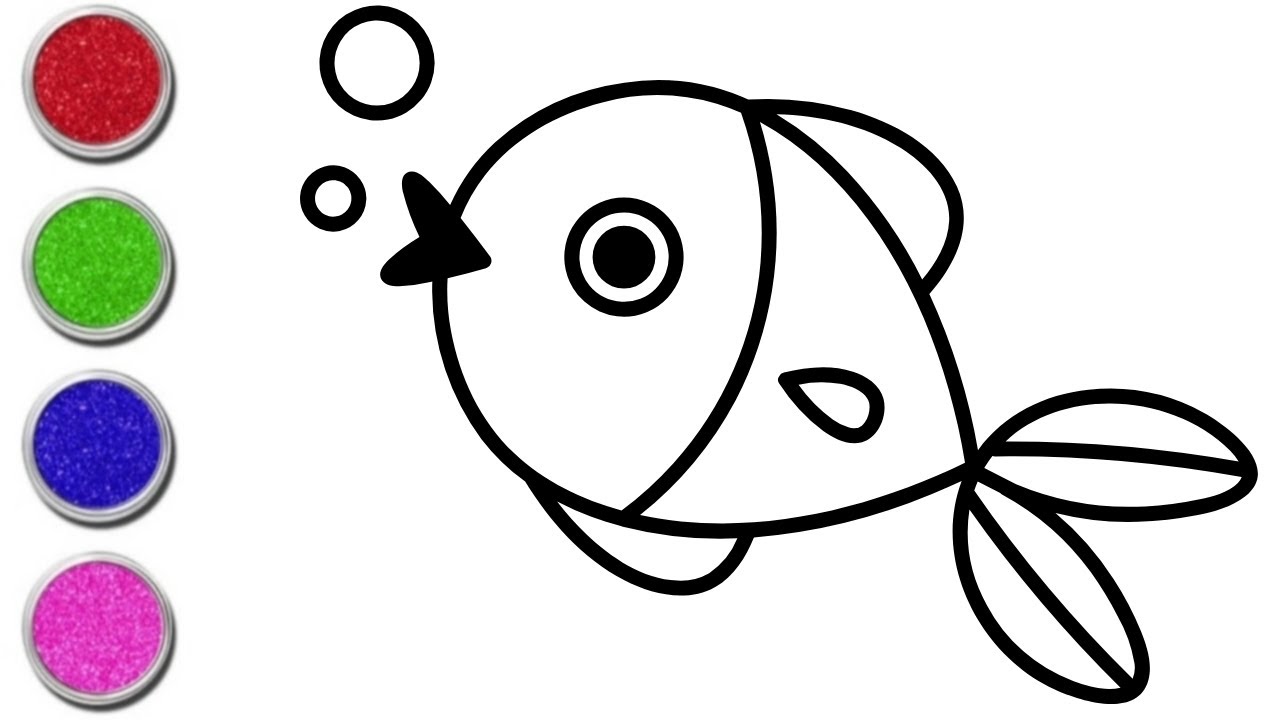 How to draw a colourful fish// easy fish drawing and colouring # ...