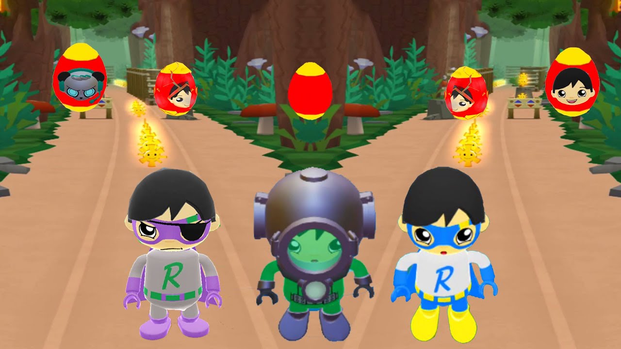 TAG WITH RYAN DARK TITAN VS BLUE TITAN AND DARK WATER RYAN EGG SURPRISE ...