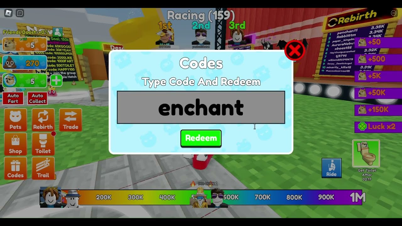 *NEW* ALL WORKING CODES FOR FART RACE 2023! 😱😱😱 ROBLOX FART RACE CODES ...