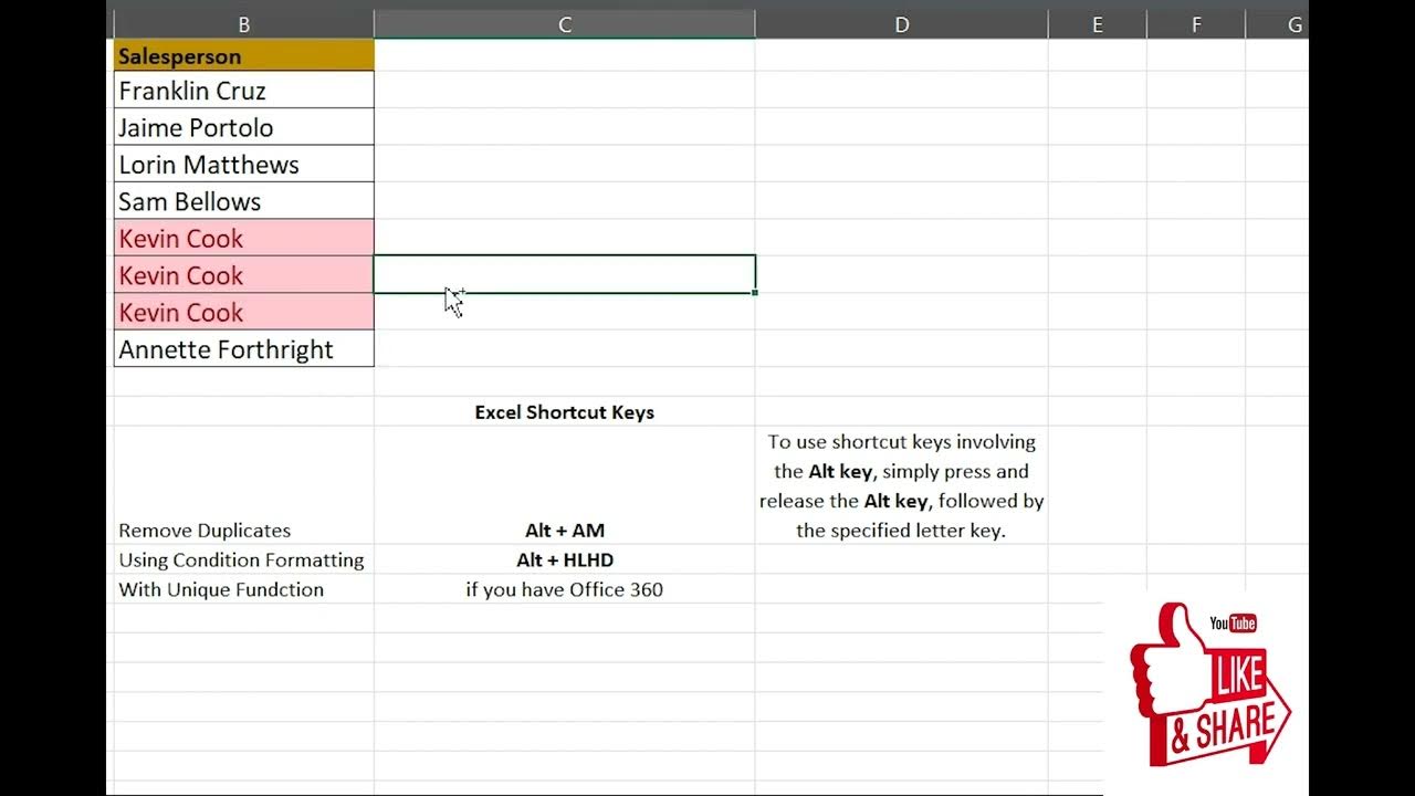 Remove Duplicates | Excel in Hindi | Excel Shortcut Keys | Advanced ...