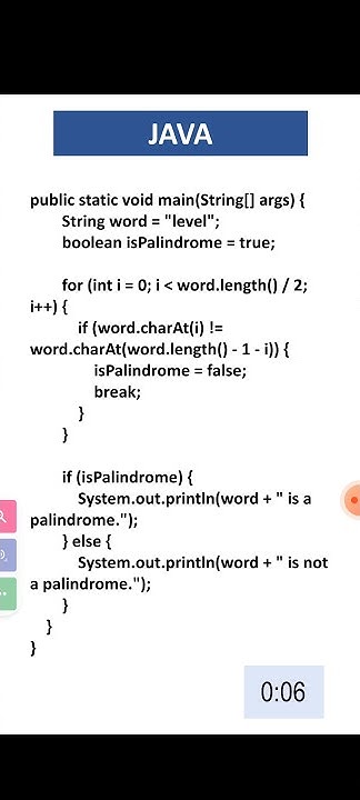 Palindrom Program in Java | Best Core Java Training Center with Live ...