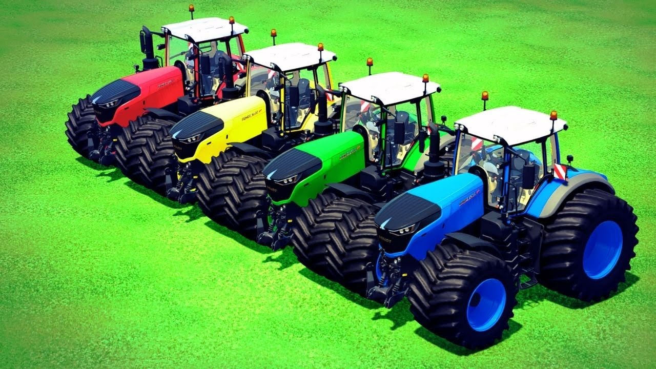 TRANSPORTING COLORS FENDT TRACTORS ! COLORS OF PARKOUR ! Farming ...