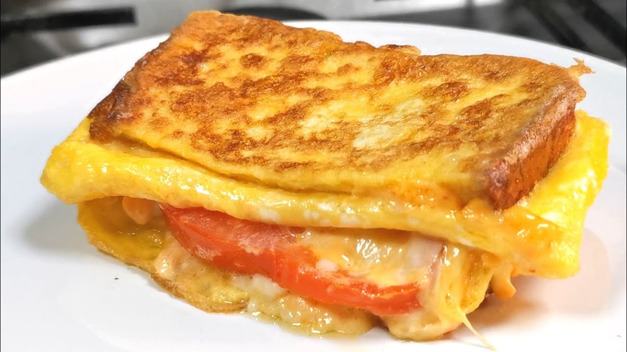 One pan egg sandwich| French toast omlette sandwich | Easy breakfast ...