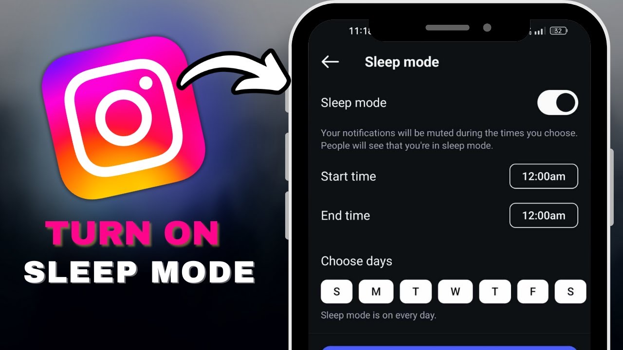 How To Turn On Sleep Mode EASILY On Instagram in SECONDS! - YouTube