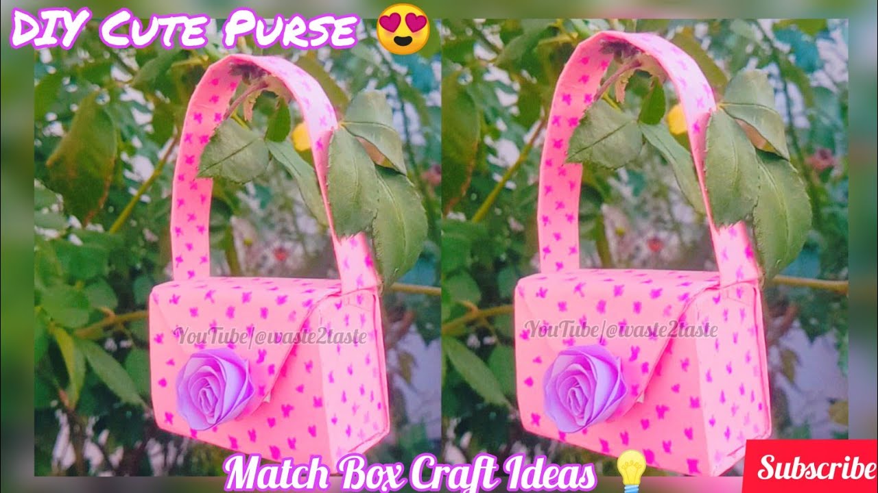 DIY Miniature Handbag with Match Box/How to make mini bag from Match ...