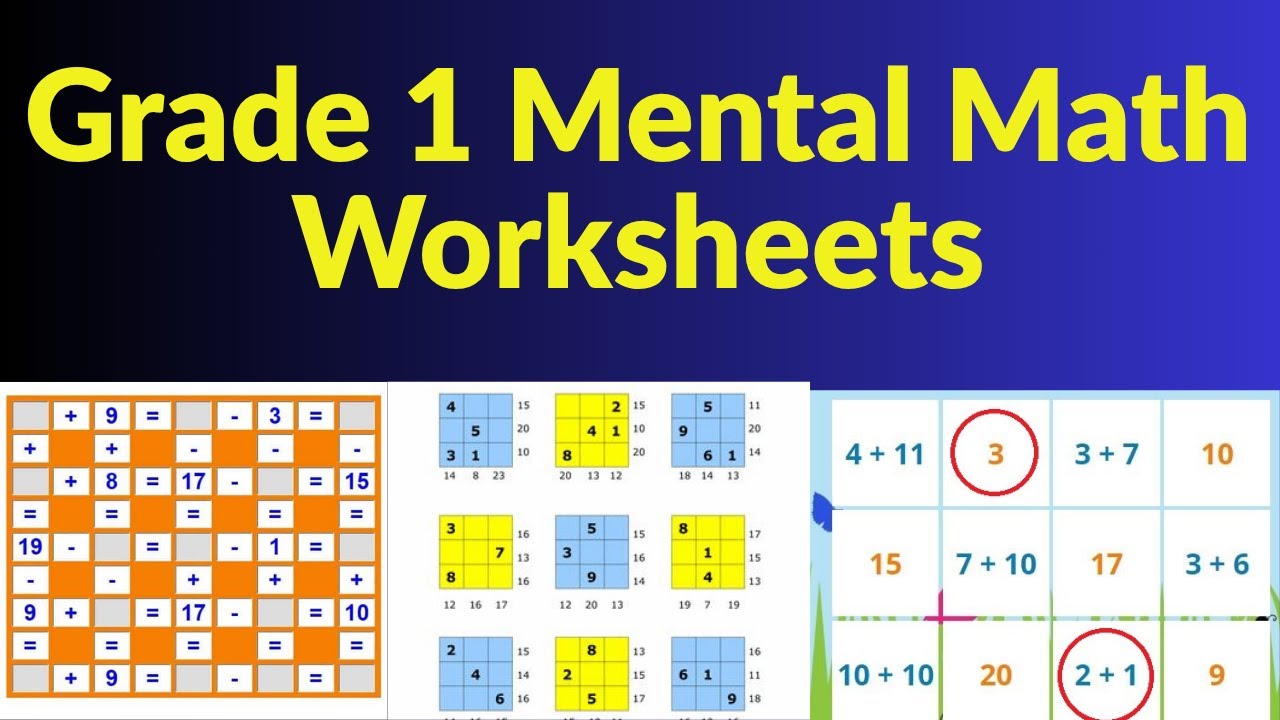 Mental Math || Mental Math Worksheets for Grade 1 || Mental Math Puzzle ...
