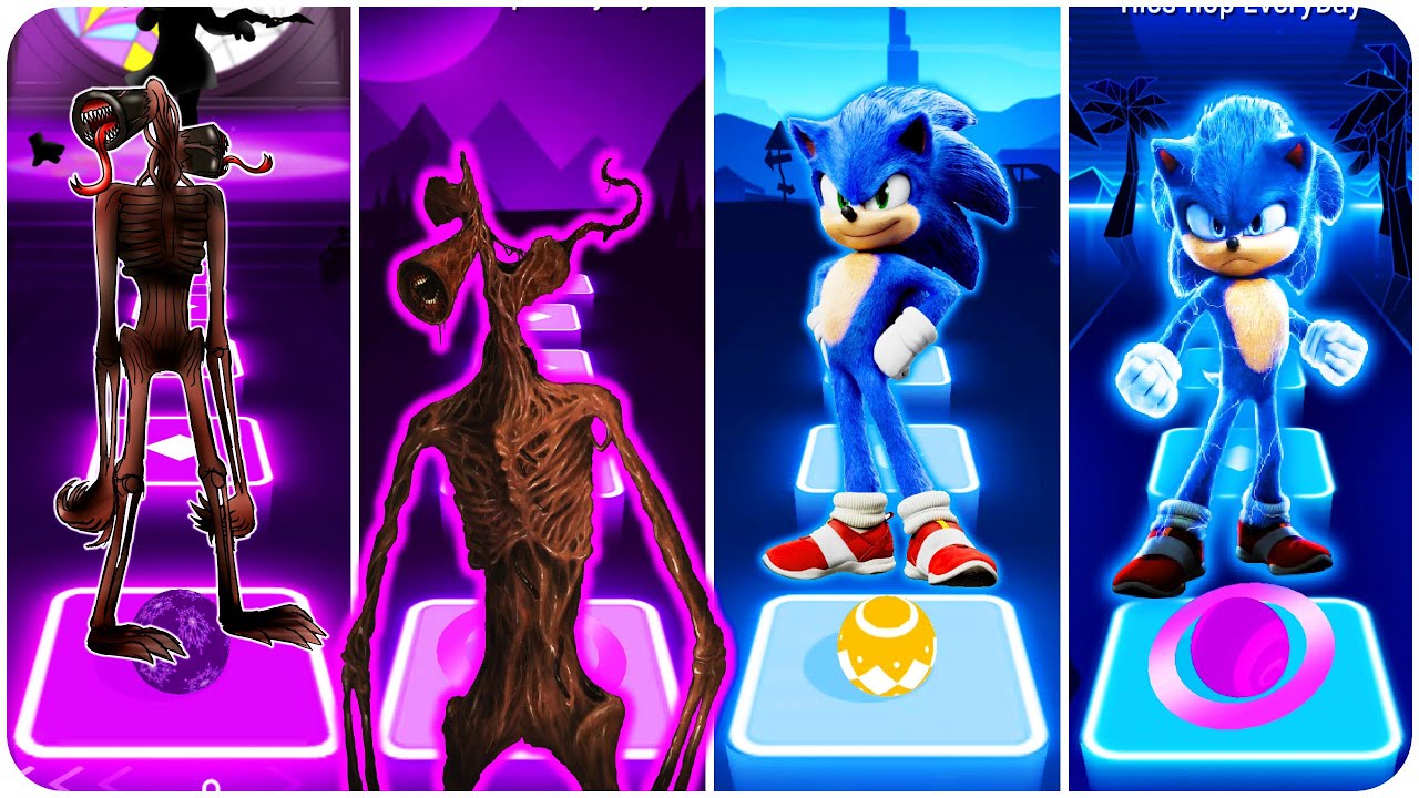 Siren Head 🔴 Siren Head 🔴 Sonic EXE 🔴 Sonic EXE | Tiles Hop EDM Rush ...