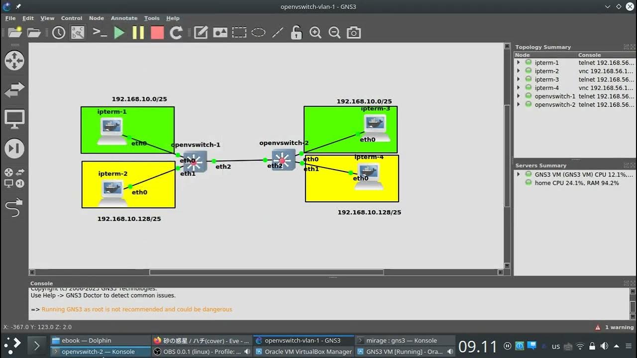 Konfigurasi OpenVSwitch Vlan di GNS3 - YouTube