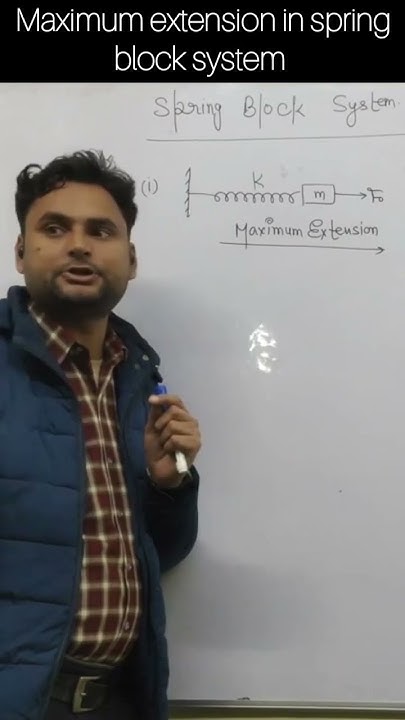 Maximum extension in spring block system |#shorts #shortsfeed#ytshorts #board #physics #iit # ...