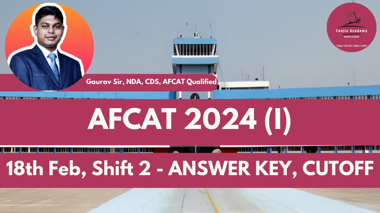 AFCAT 1 2024 | AFCAT 2024 1 Paper Analysis | Memory Based Answer Key ...