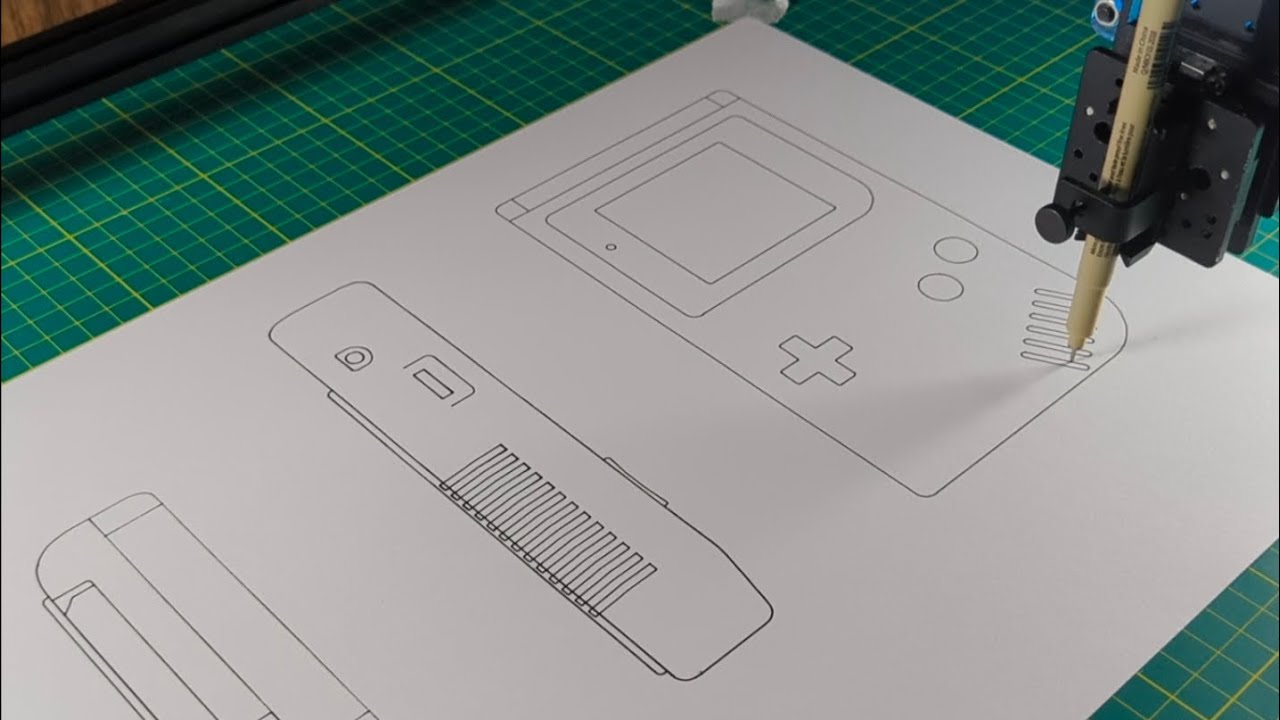Pen Plotter ASMR | Nintendo Game Boy Drawn Line by Line - YouTube