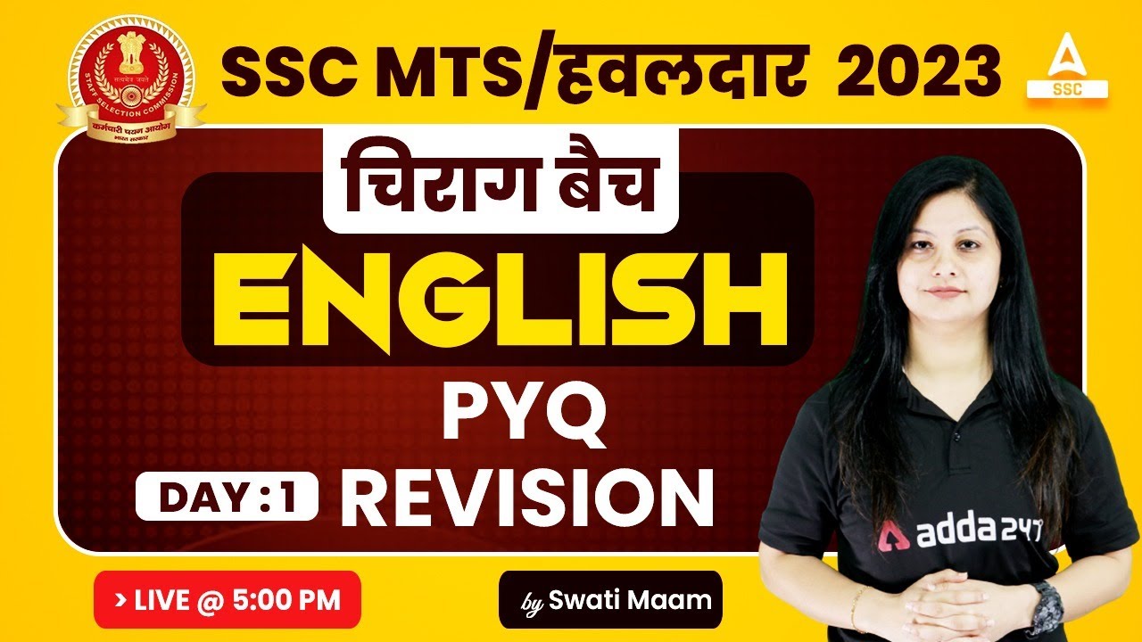 SSC MTS 2023 | SSC MTS English Classes by Swati Tanwar | PYQ Revision ...