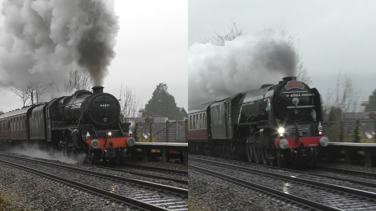 Two Mainline Steam Trains in 10 Minutes at Abergavenny - 44871 and ...