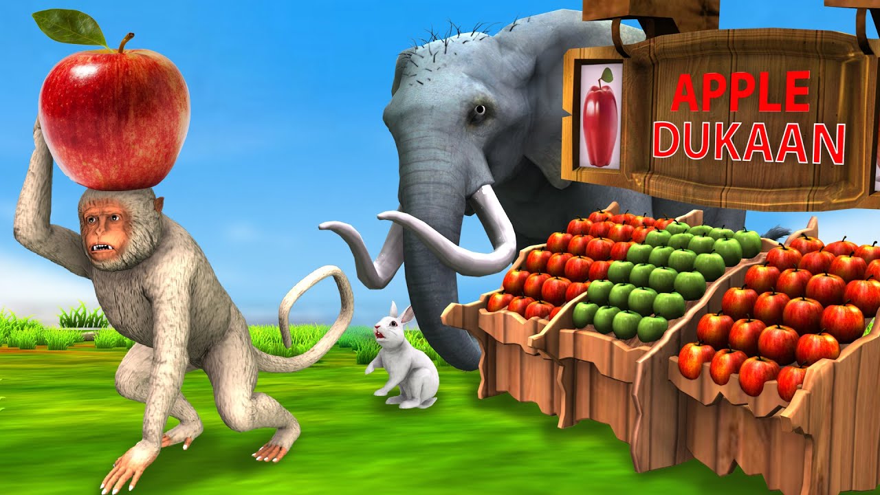 बंदर सेब चोर मासूम खरगोश मूर्ख हाथी Bandar Seb Chor Khargosh Hathi ...