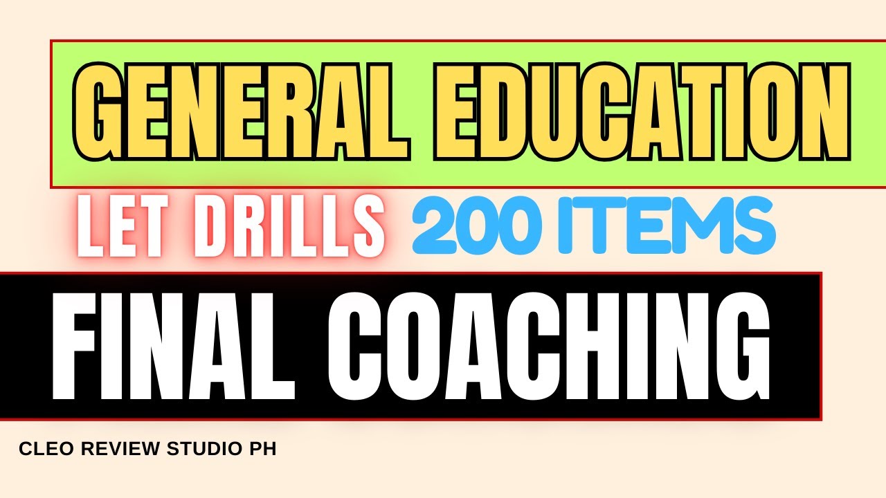 GEN ED FINAL COACHING SET A PART 1 - YouTube