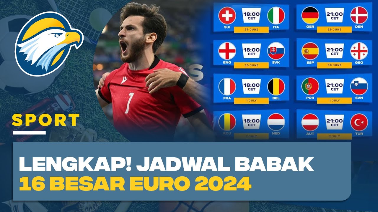 Jadwal Babak 16 Besar Euro 2024, Lengkap dengan Preview Singkat - YouTube
