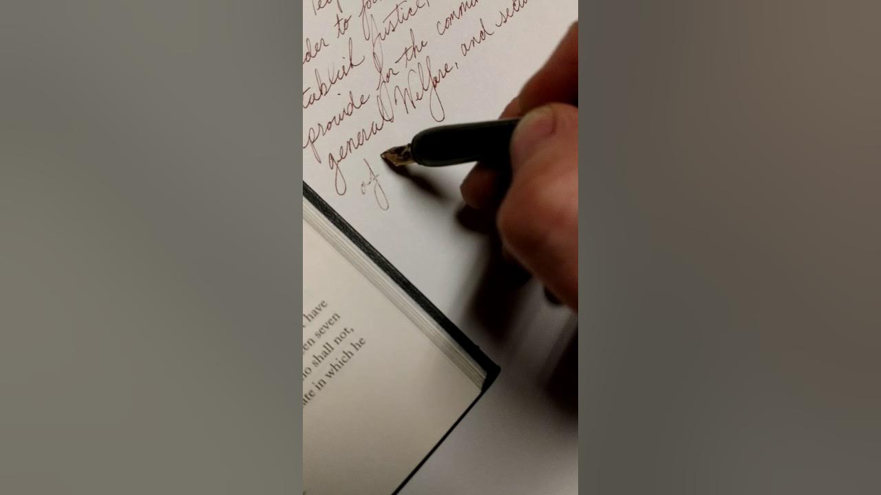 United States Constitution Preamble in cursive - YouTube
