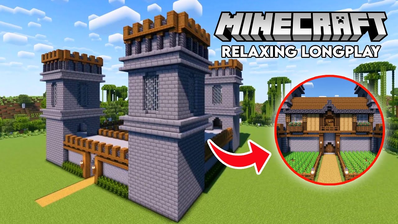 Minecraft Relaxing Longplay - Building A Complete Castle Base - YouTube
