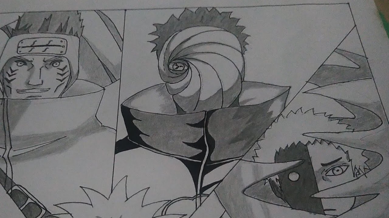 DRAWING AKATSUKI | DRAWING TOBI | DRAWING ZETSU | PEN DRAW EASY - YouTube