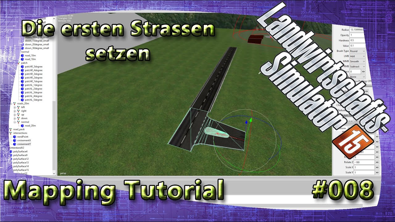 LS15 Giants Editor Map Tutorial #008 Die ersten Strassen setzen - YouTube
