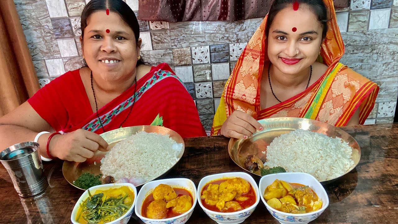 Today’s Eating Bengali food Vegetable fish Curry Egg curry saag Bata ...