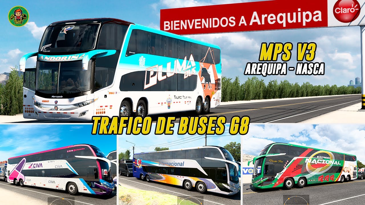 MPS V3 Arequipa - Nasca / Trafico Peruano G8 6X2 8X2 / ETS2 1.45 - YouTube