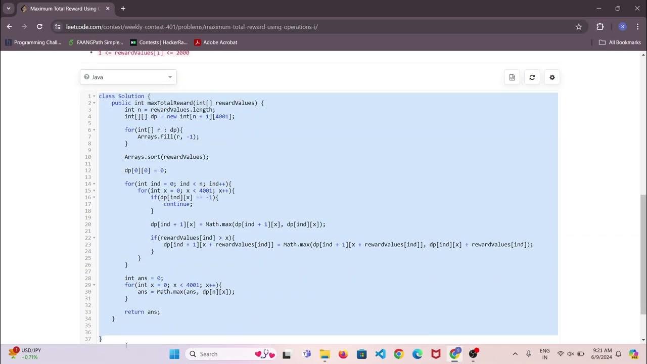 100319 Maximum Total Reward Using Operations I | leetcode || contest ...