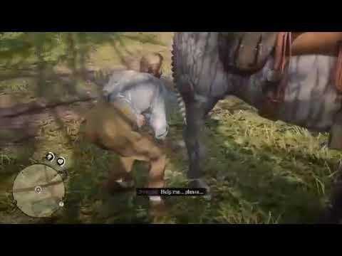 (RDR2) Arthur Morgan's horse shits on an NPC's head