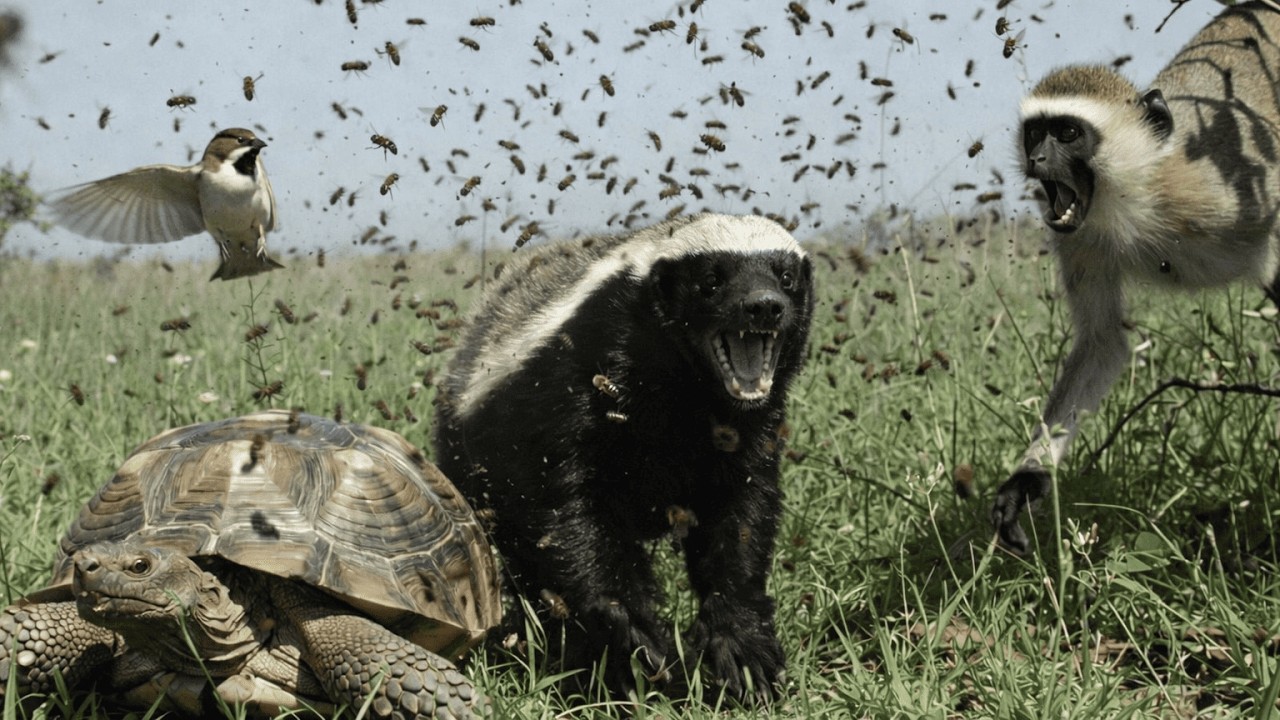 Honey Badger Messed With a Wasp Nest… Then Every Animal Started Running ...