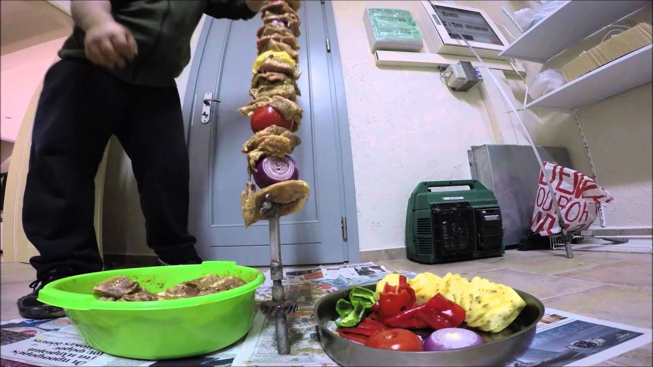 Howto cook Kontosouvli Greek Souvla (Spit traditional version ...