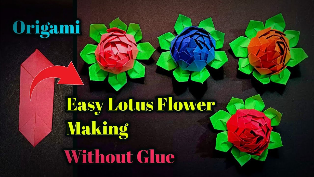 How To Make Origami Lotus Flower 🪷 Step By Step | Without Glue | DIY ...